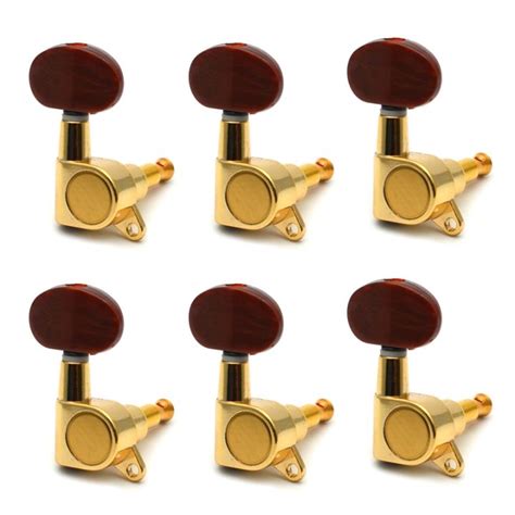 6 Pcs Locked String Tuning Pegs Key Tuners Machine Heads For Acoustic Electric Guitar Lock