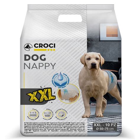 Підгузник для собак XXL, вагою 18-30 кг, обхват 50-75 см 10 шт, Croci ...