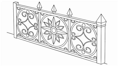 Ornate Architectural Fence Decorative Barrier Design Vector Design Generative Ai Stock Vector