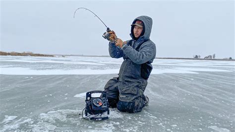 Early Ice Fishing Shallow Water Walleyes And Perch Limited Out Youtube