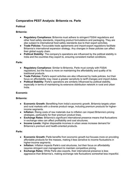 Comparative Analysis Britannia Vs Parledocx