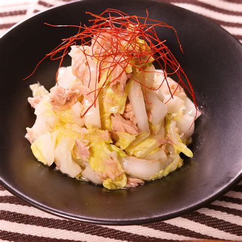 レンジでチン！白菜とツナの中華和え 作り方・レシピ クラシル レシピ レシピ 食べ物のアイデア 白菜