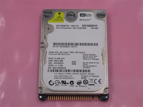 WD WD1600BEVE 160GB IDE 2.5" Laptop Hard Drive, Wiped Tested and ...