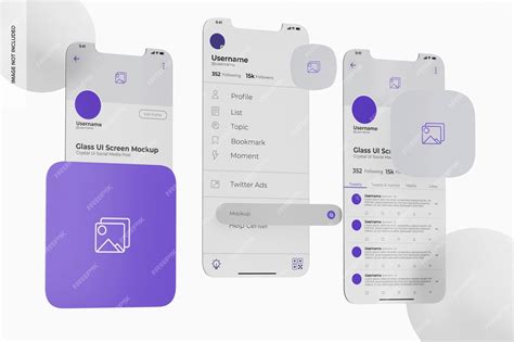 Premium Psd Glass Ui Screen Mockup Left View