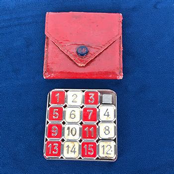 Vintage Metal Fifteen Sliding Number Puzzle