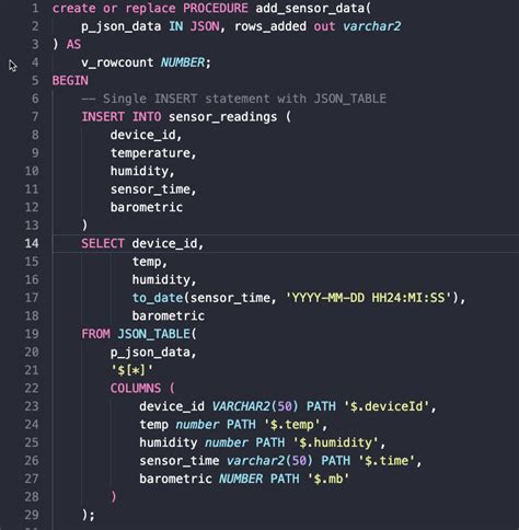 secure iot device uploads to oracle database via rest api