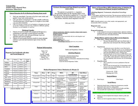 Concept Map 2 Diagnostic Test Lab Results With Dates And Normal