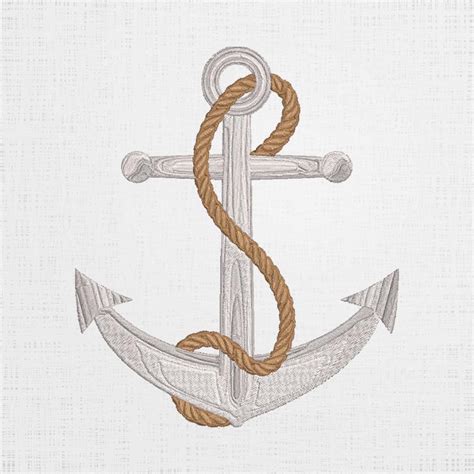 Anchor With Rope Machine Embroidery Pattern Sea Ocean Design Digital