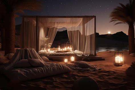 Premium Vector Evening View With Indian Glamping Tent