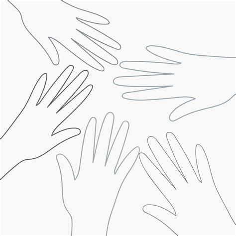 The Outline Of Hands Reaching Out To Each Other A United Community Of