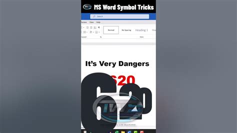 Ms Word Symbol Tricks Danger Sign Shorts Shortsvideo Shortsfeed Ms
