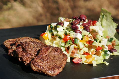 Dry Rub Lamb Leg Steak With Greek Salad Snowys Blog