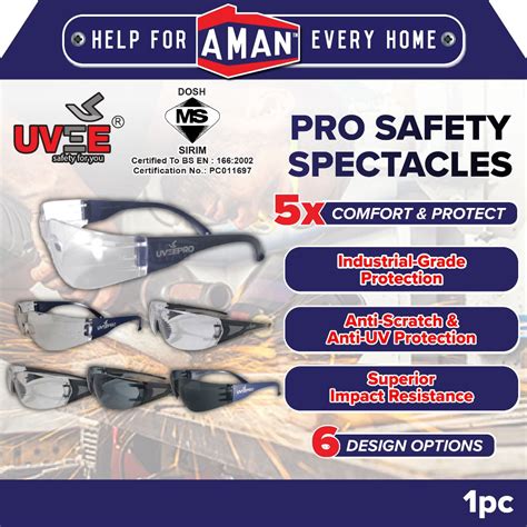 Uvee Pro Safety Glasses Uv Protection Worksafe Eyewear Anti Fog