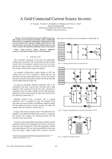 Pdf A Grid Connected Current Source Inverter