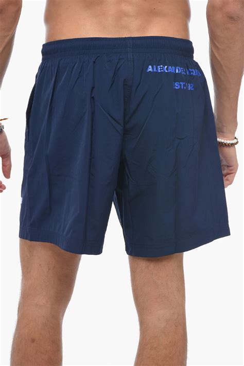 Alexander Mcqueen Logo Print Boxer Swimsuit Men Glamood Outlet