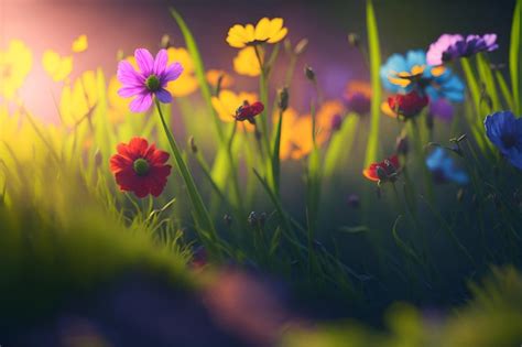 Premium Ai Image Grass Flowers