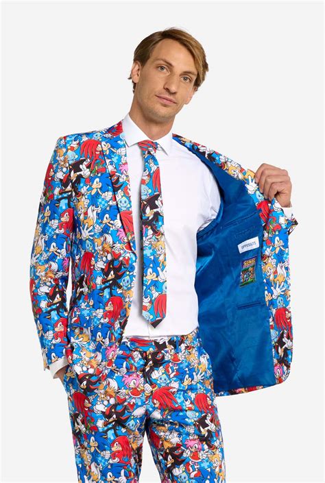 Sonic The Hedgehog Sonic Print Mens Suit Opposuits