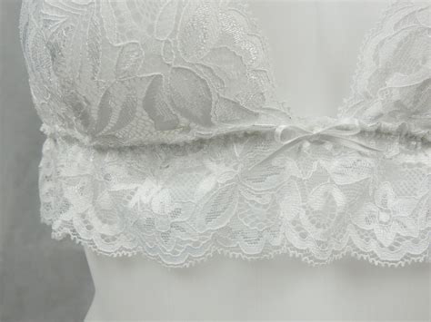 White Lace Bralette Etsy
