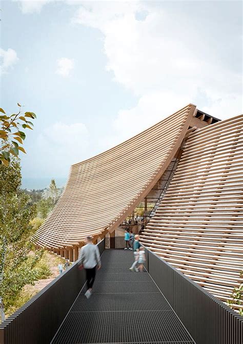 Timber Structure Shapes Cultural Center Buried In Kinmen Islands Hill Formation Timber