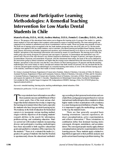 Pdf Diverse And Participative Learning Methodologies A Remedial