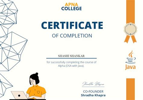 Completion Of Java With Dsa Course By Shradha Mam Shashi Shankar