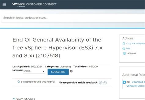 Broadcom Vmware Ends Free Vmware Vsphere Hypervisor Closing An Era