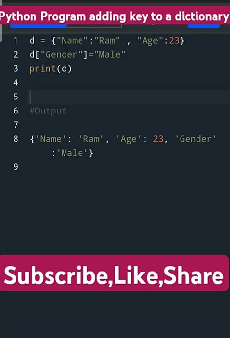 Python Program Adding Key To A Dictionary Yt Trending Viral