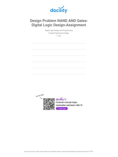 Docsity Design Problem Nand And Gates Digital Logic Design Assignment