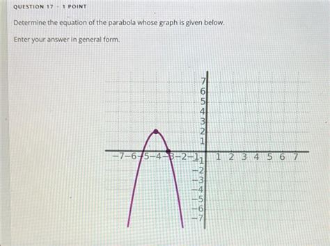 Solved Determine The Equation Of The Parabola Whose Graph Is Chegg