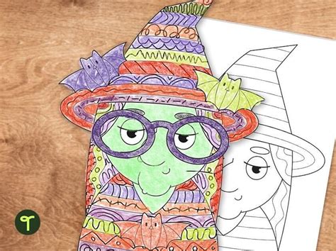 Printable Funky Halloween Witch Craft Template Halloween Activities