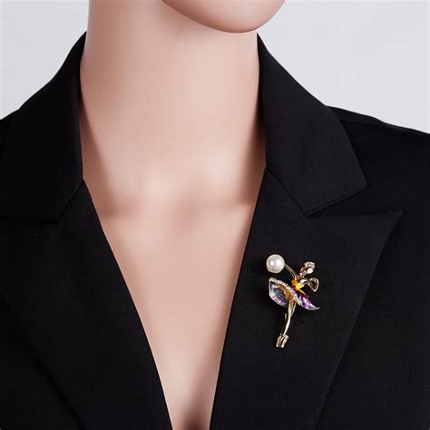 Badu Bg Сладки танцуващи момичета Балетни спортни брошки за жени Художествена гимнастика Перлен