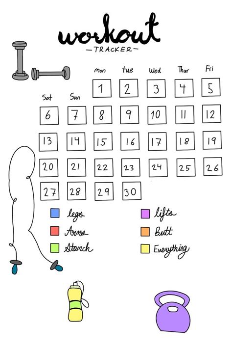 Bullet Journal Workout Calendar