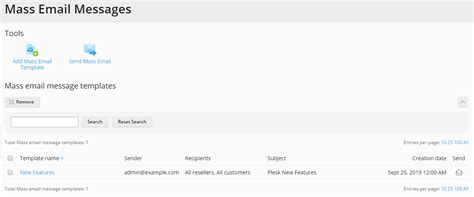 Mass Email Notifications Plesk Obsidian Documentation