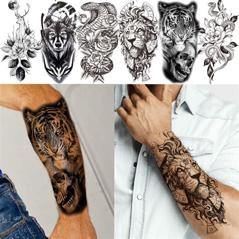 Coktak 20 Sheets Extra Large Full Arm Temporary Tattoos For Men Adults