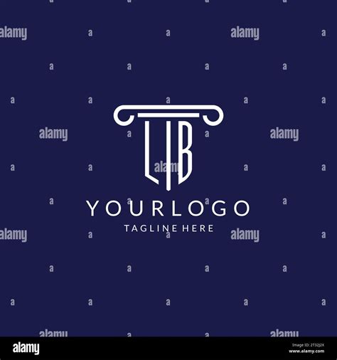 Lb Logo Monogram With Pillar Shape Designs Vector Stock Vector Image