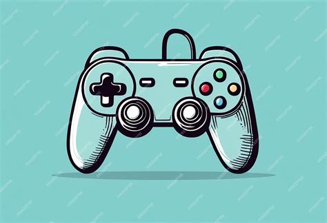Premium Photo A Drawing Of A Video Game Controller With A Green
