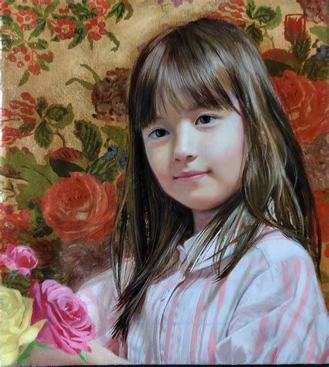 福田宏樹 新作 花と少女 Maika X Art Renewal Center 米国 準会員 Associate Living Master承認人物画｜売買されたオークション情報