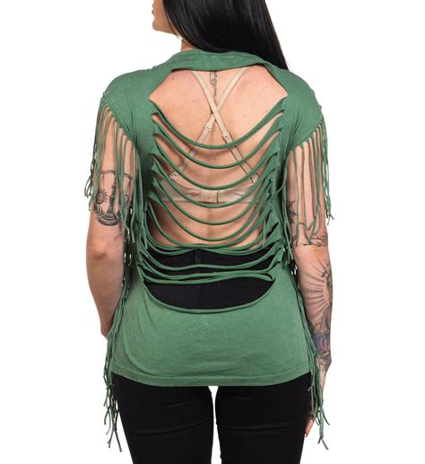 Ac Rose Wings Fringe Tank Affliction Clothing