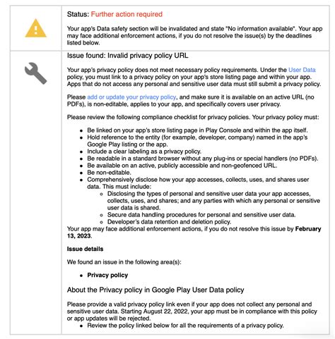Change The Privacy Policy To Meet The Play Store S Guidelines Issue
