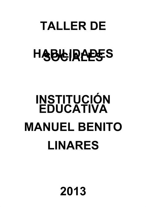 Pdf Informe Completo Taller De Habilidades Sociales Compress Taller