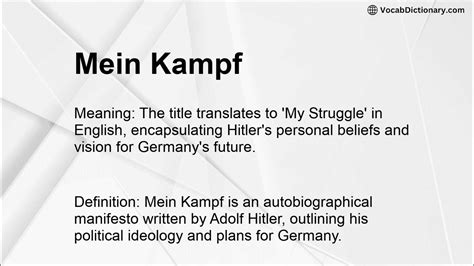 Mein Kampf Meaning Youtube