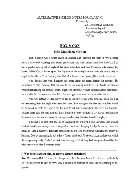 Box And Cox Pdf Classics