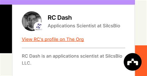 Rc Dash Applications Scientist At Silcsbio The Org