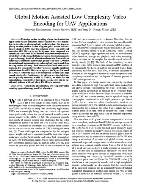 global motion assisted low complexity video encoding for uav