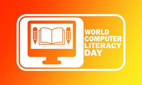 World Computer Literacy Day Vector Illustration Stock Vector Illustration Of Book Laptop