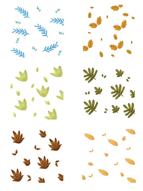 Dibujos Animados Hojas Pintadas A Mano Fondo Fresco PNG Original