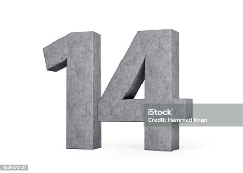 3d 콘크리트 번호 14 14 자리 흰색 배경에 회색 콘크리트 돌로 만든 3d 그림 0명에 대한 스톡 사진 및 기타 이미지 0명 3차원 형태 개념 Istock
