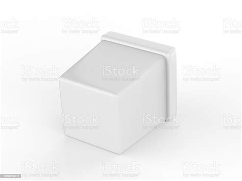 고립 된 흰색 배경에 흰색 아이스크림 욕조 모형 플라스틱 상자의 현실적인 렌더링 3d 일러스트 0명에 대한 스톡 사진 및 기타 이미지 Istock