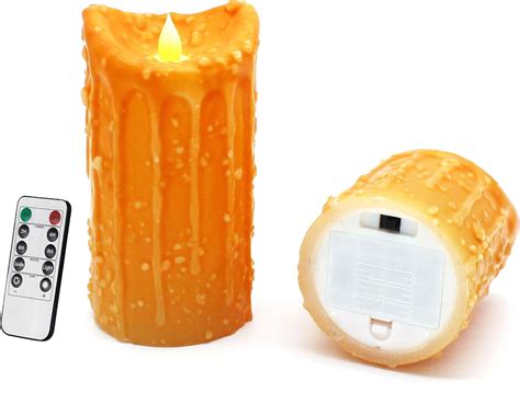 Buy Cvhomedeco Real Wax Hand Dipped Battery Operated Led Pillar