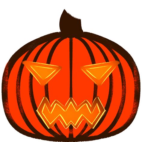 Red Pimpkin Glowing Scary Face Halloween Illustration 49687464 Png